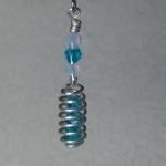 Spiral Cage Earrings Swarovski Crystals Bicones In White Opal And Aqua ...